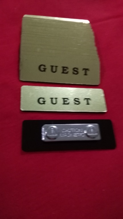 GUEST Acrylic Magnetic Badge Plate 1"x3", Hobbies & Toys, Stationary ...
