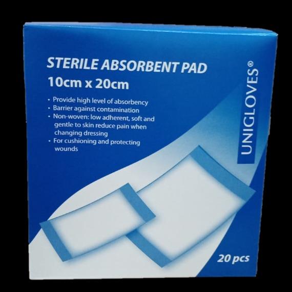 Unigloves Sterile Absorbent Pad (Gamgee Pad) 10cm x 20cm / 15cm x 20cm ...