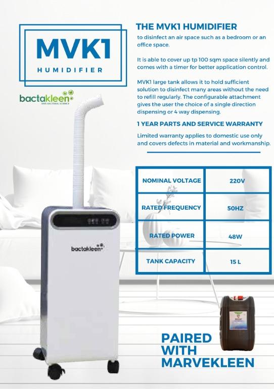BACTAKLEEN MVK1 Corona Virus Disinfectant Humidifier, Beauty & Personal ...