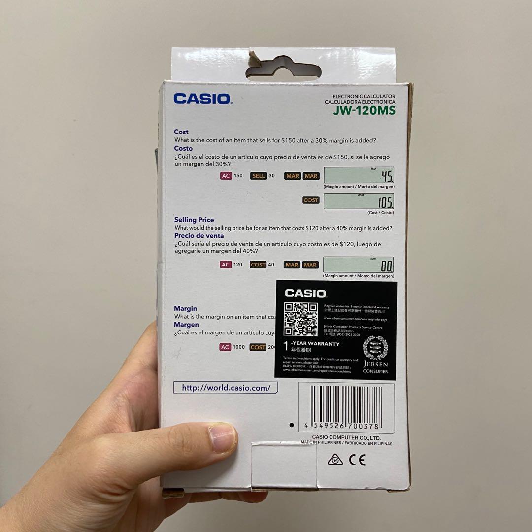 Casio jw 120 ms dse hkeaa approved bafs 會計 calculator 計數機 計算機, 興趣及遊戲 ...