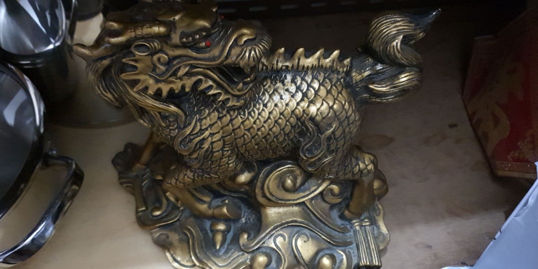 Chinese Bronze Lovable Animal Pixiu Pi Xiu Unicorn Beast Statue ...