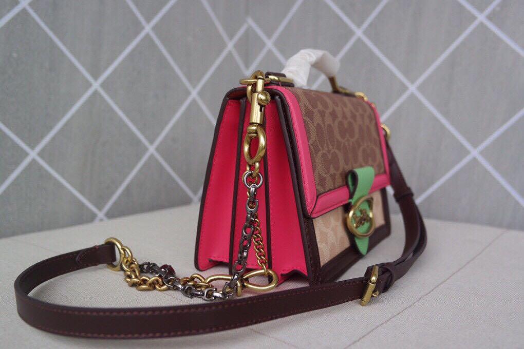 Coach Ladies Riley Blocked Signature Canvas Top Handle 22 Bag F91371 on ...