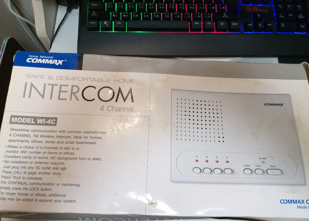 「韓國製」Commax WI-4C 4頻道座檯無線對講機4 CHANNEL FM WIRELESS INTERCOM, 電腦＆科技, 電腦周邊 ...