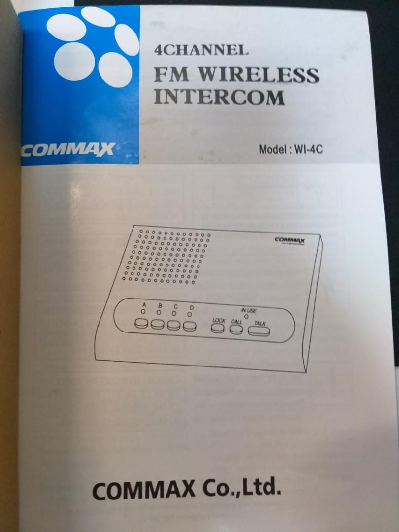 「韓國製」Commax WI-4C 4頻道座檯無線對講機4 CHANNEL FM WIRELESS INTERCOM, 電腦＆科技, 電腦周邊 ...