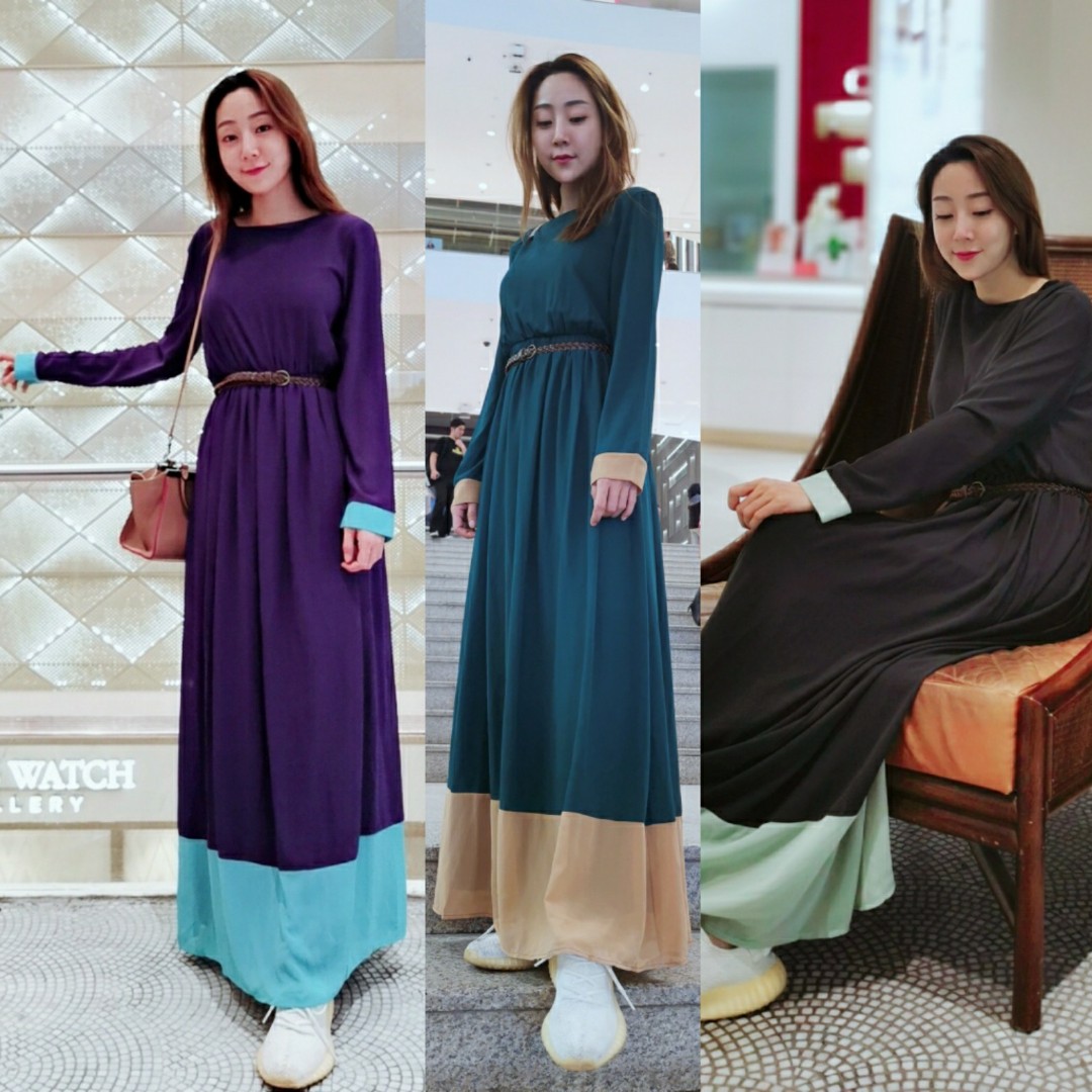 DRESS WITH BELT jubah abaya abayah jubba jubbah juba long, Women's ...
