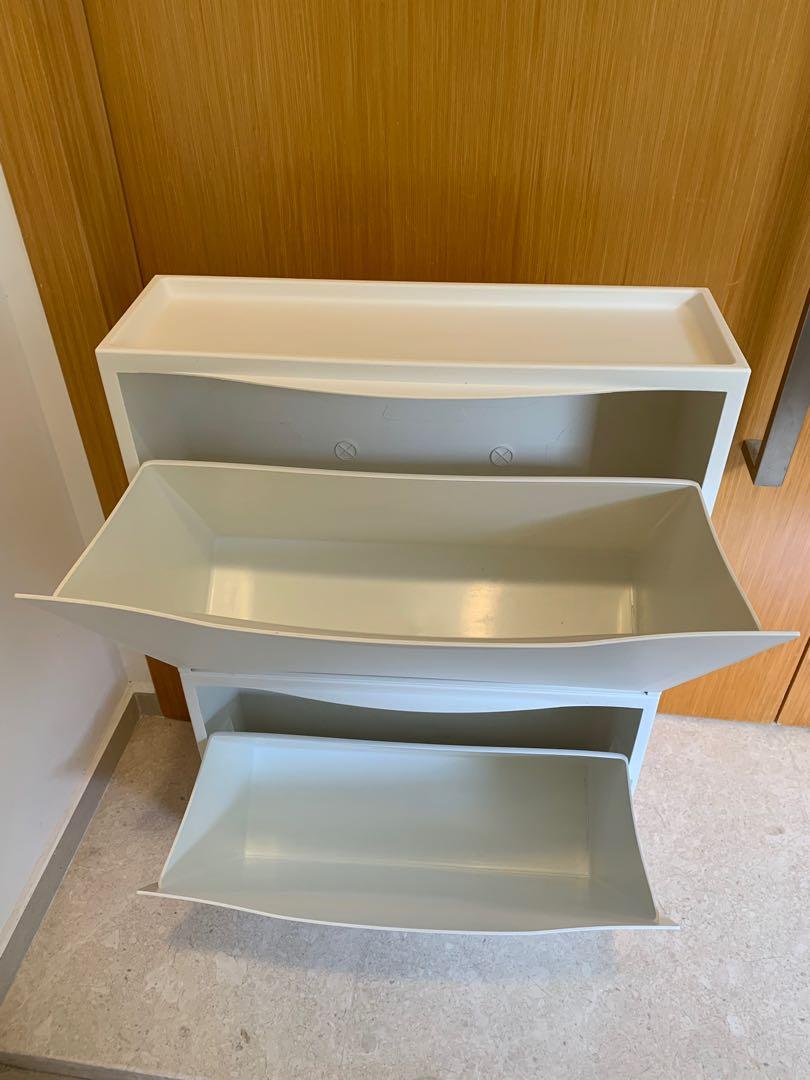 IKEA TRONES shoe cabinet/storage white 52x39cm, Furniture & Home Living ...