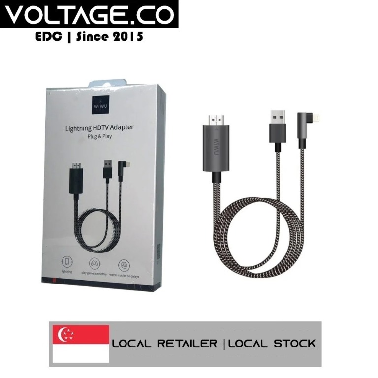 [Local Seller] WiWU X7 Lightning to HDMI / HDTV Nylon Braided Adapter ...