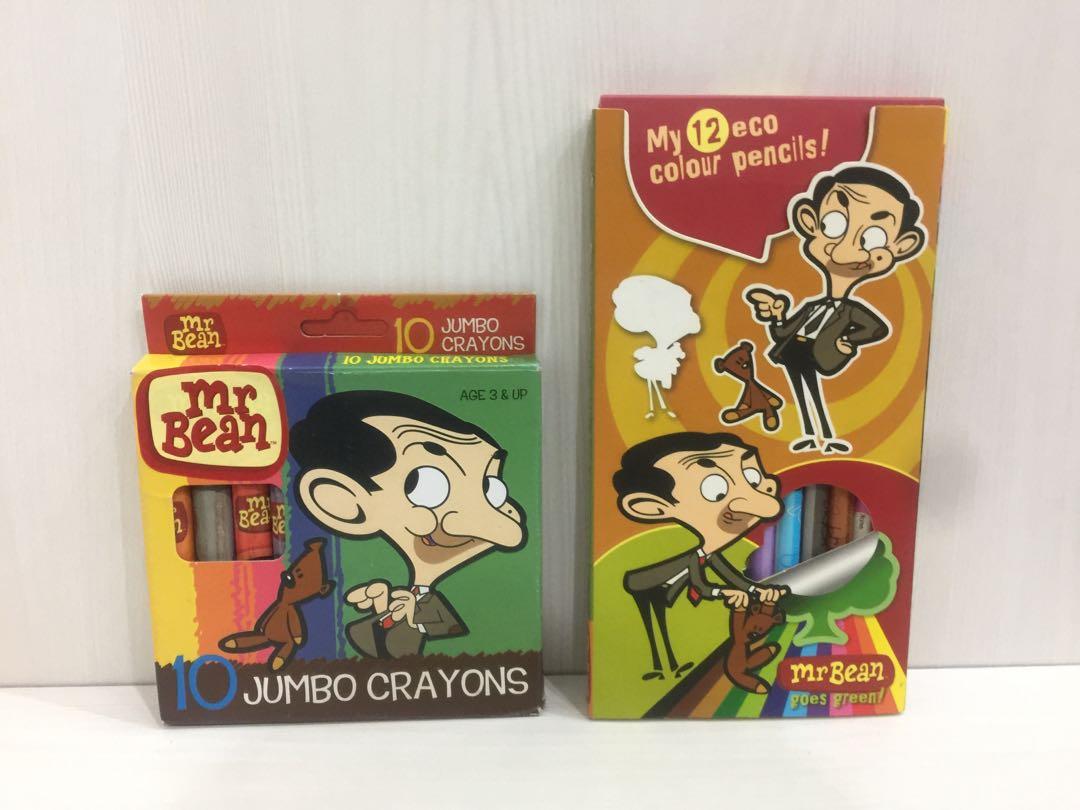 Mr Bean 12 eco colour pencils and 10 jumbo crayons, Hobbies & Toys ...