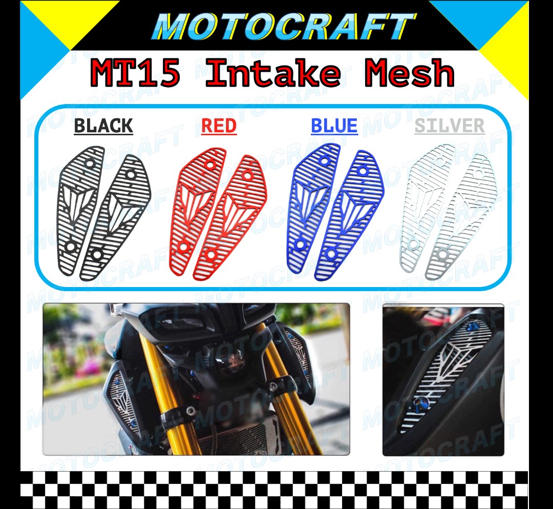 MT15 Intake grill mesh Aluminium air scoop, Motorcycles, Motorcycle ...