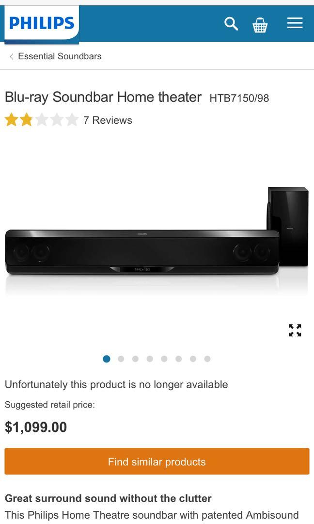 Philips Home Theatre soundbar HTB7150/98, Audio, Soundbars, Speakers & Amplifiers on Carousell