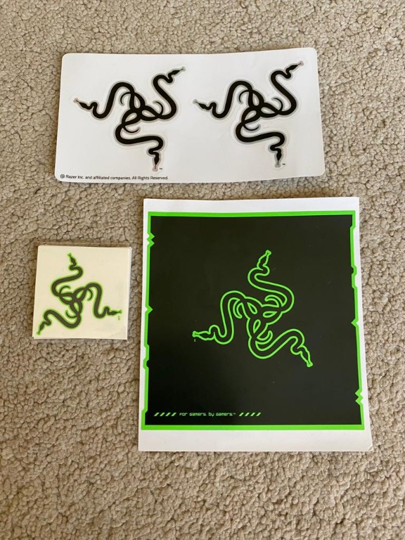 RAZER STICKERS SET & 10x Temp Tattoos - FREE MAILING, Hobbies & Toys ...