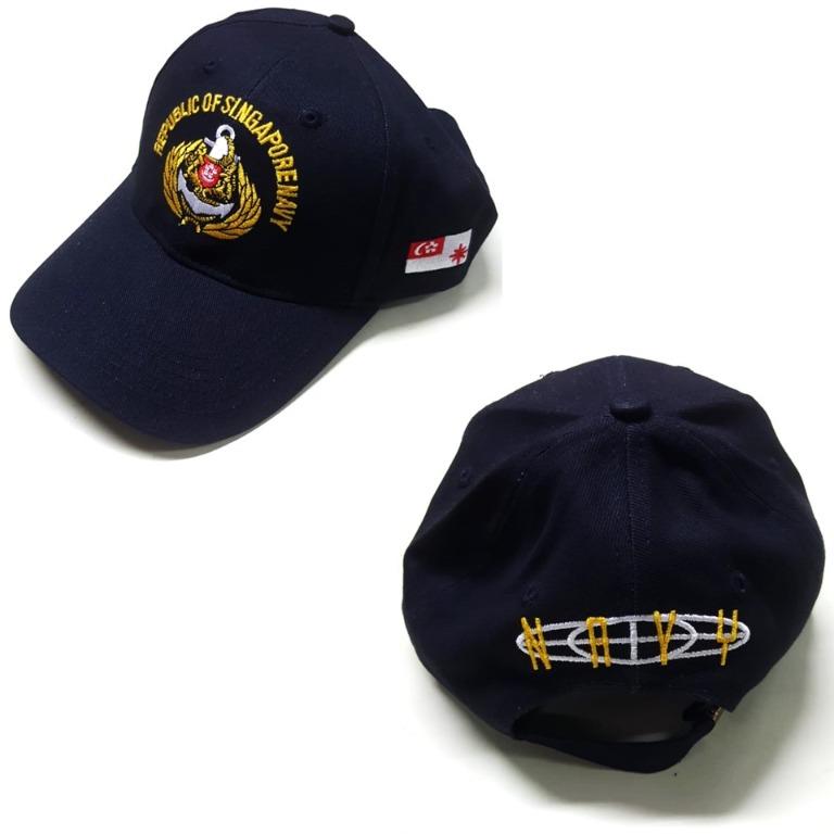 Republic of Singapore Navy Caps with the Singapore Ensign Flag on the ...