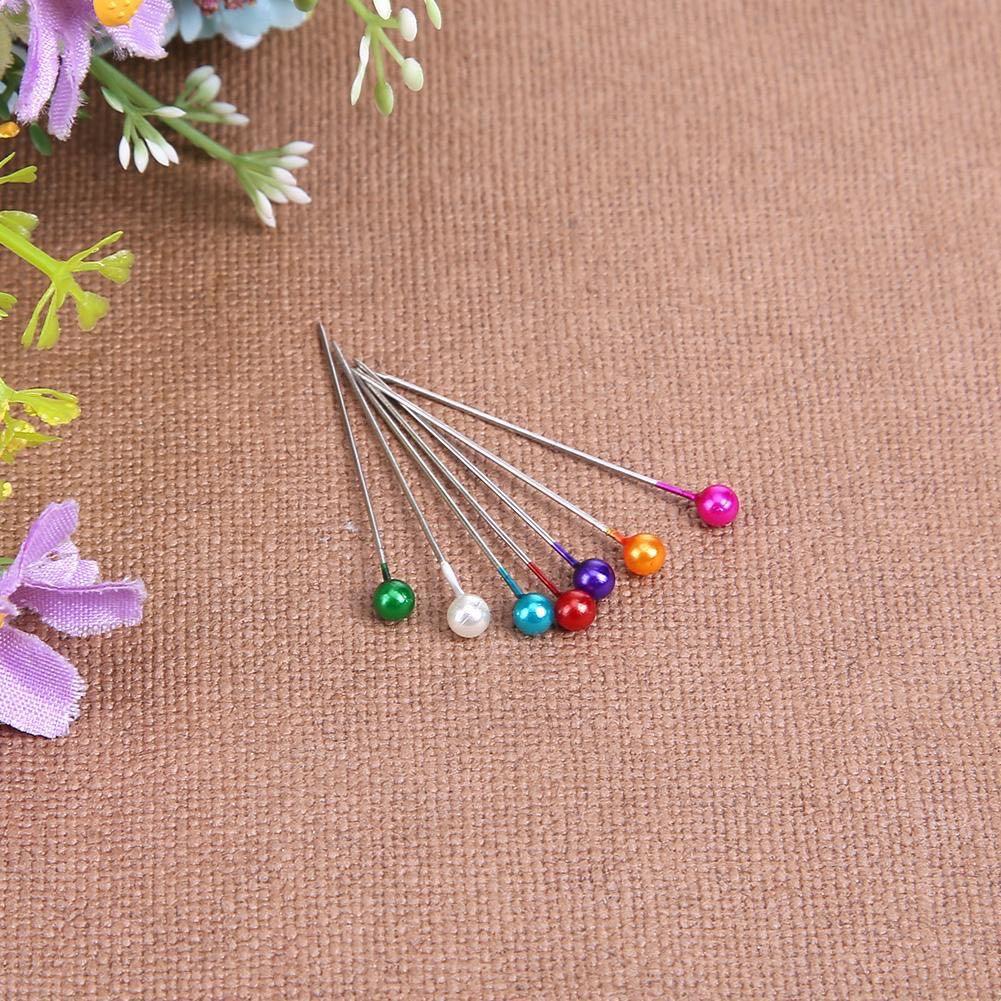 Round Pearl Head Sewing Needles Stitch Pins Wedding Bride Corsage ...
