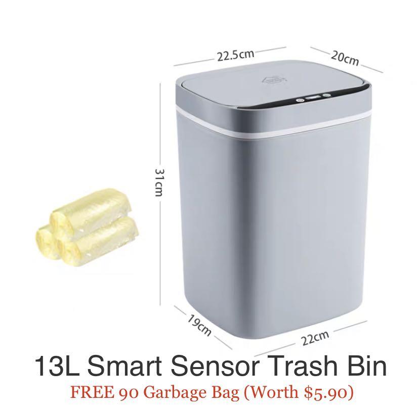 Dustbin / Smart Bin with Sensor & LED Light, Furniture & Home Living ...