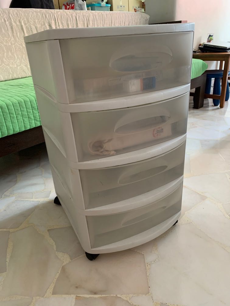 Sterilite 4 Drawers Storage Box with wheels, Furniture, Shelves ...