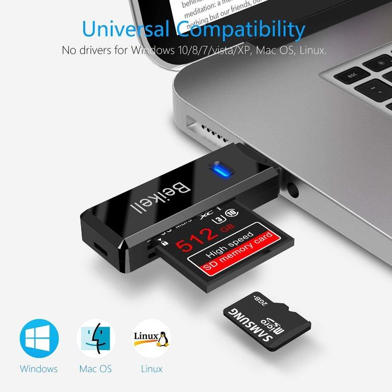 VT8YY USB 3.0 Card Reader,Beikell High-speed SD/Micro SD Card Reader ...