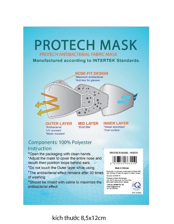 Wholesale Protech Antibacterial Fabric Mask for Kid, made in Vietnam ...