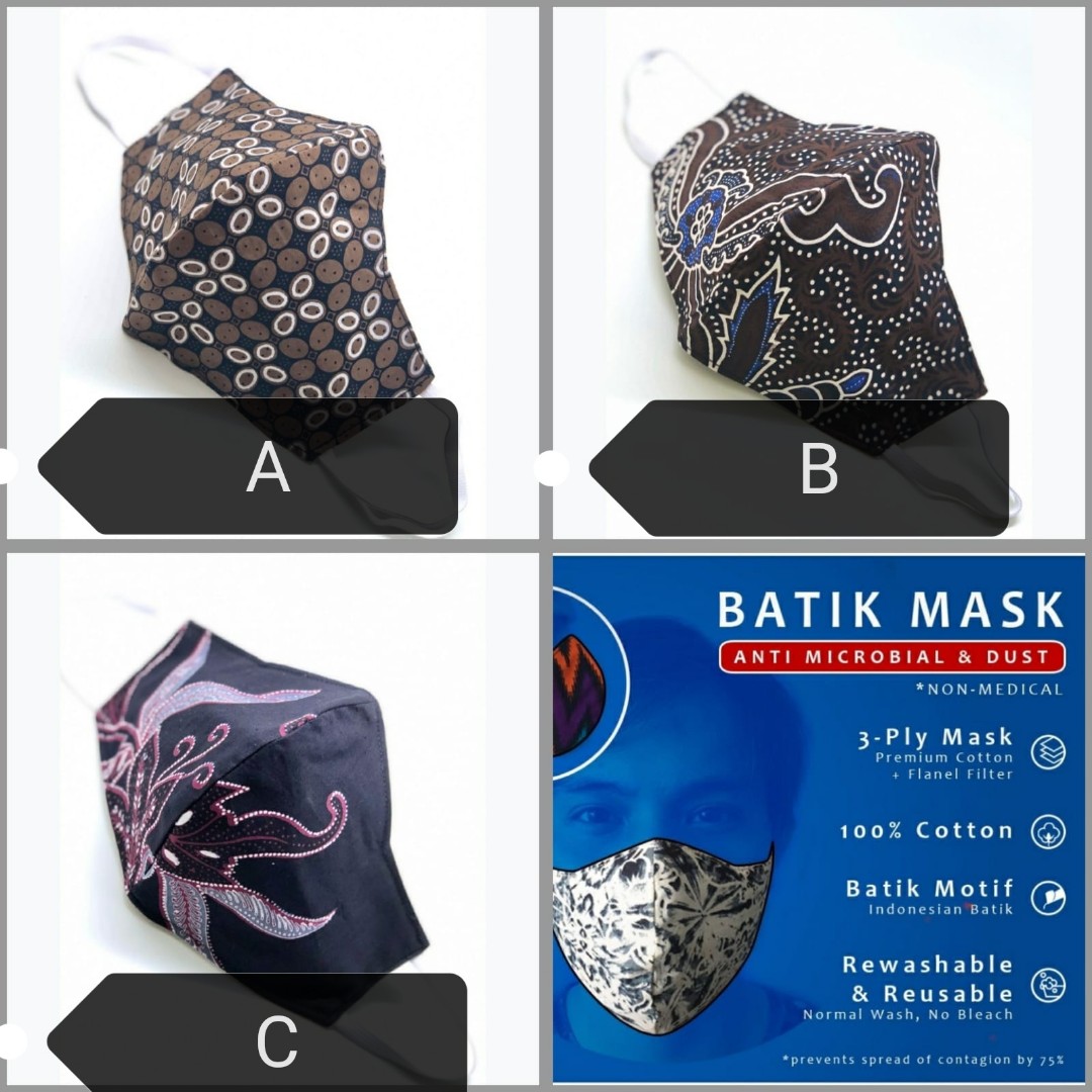 Batik design mask, Health & Nutrition, Face Masks & Face Shields on ...