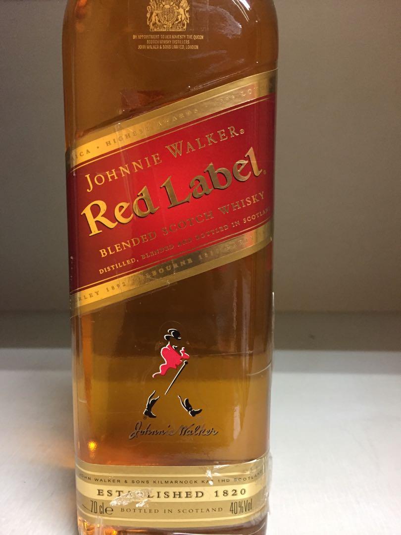 Johnnie Walker Red Lebel, Food & Drinks, Alcoholic Beverages on Carousell