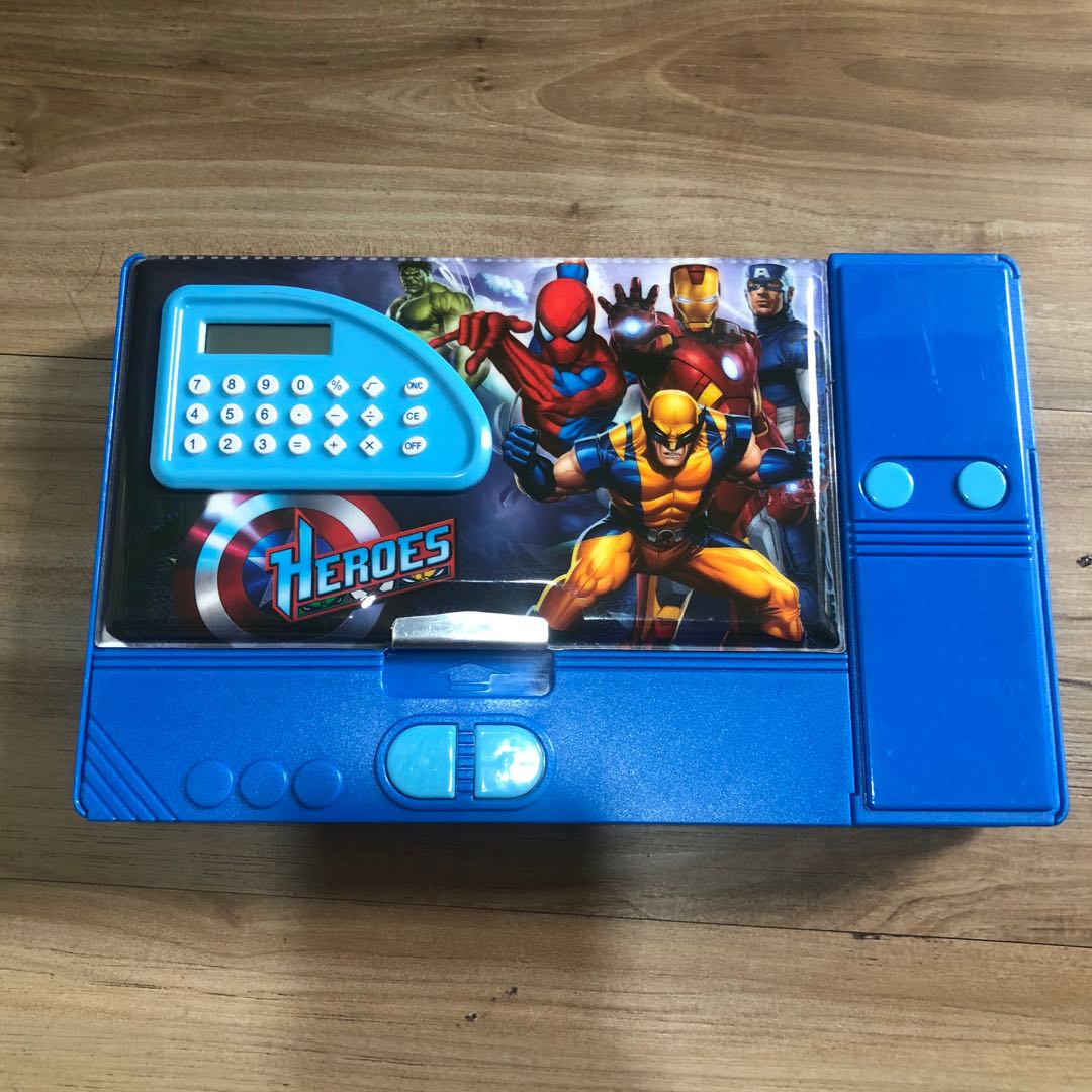 Kotak pensil tombol MARVEL HEROES ukuran besar 24,5x15,5cm plus ...