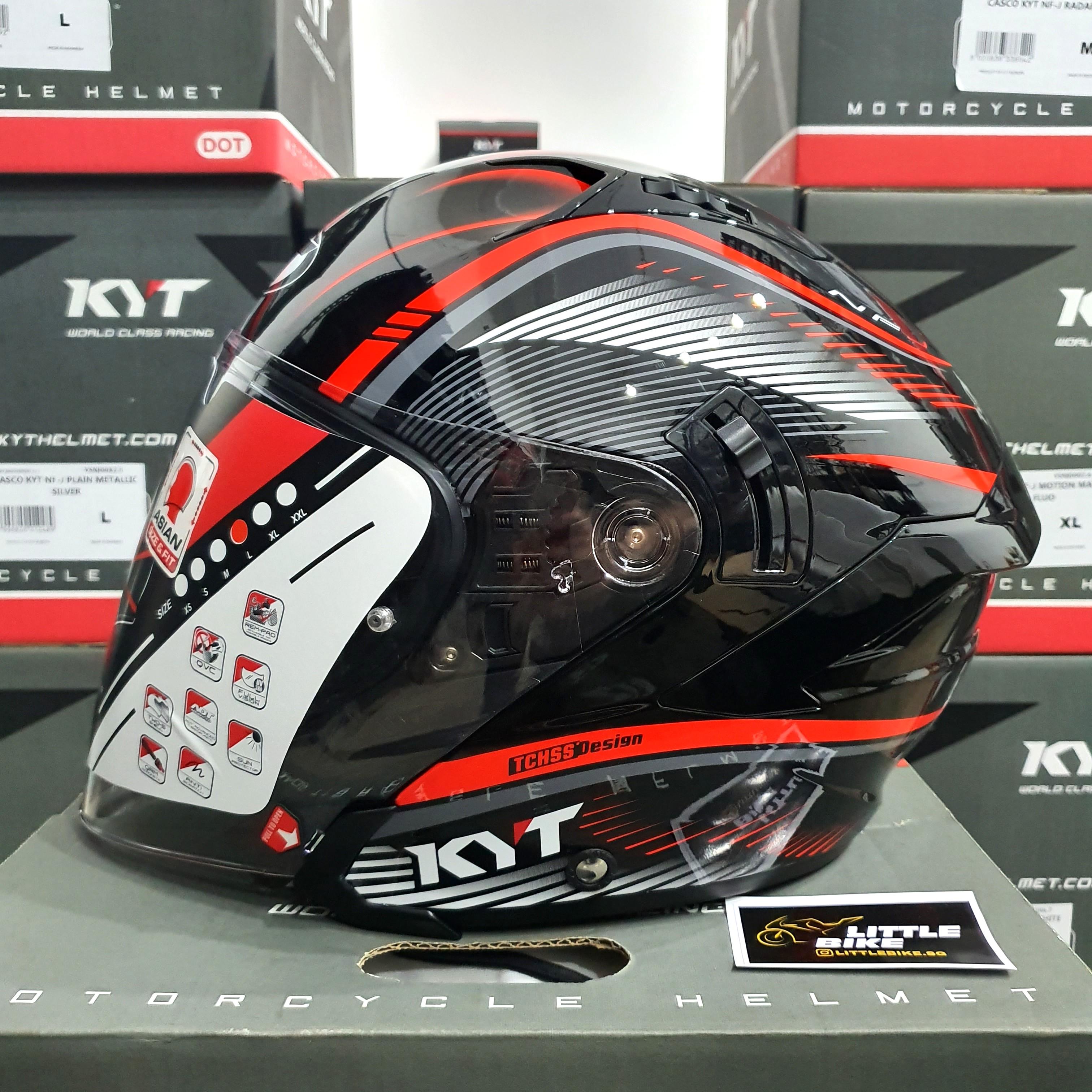 KYT NF-J motorcycle open face helmet NFJ radar red, Motorcycles ...