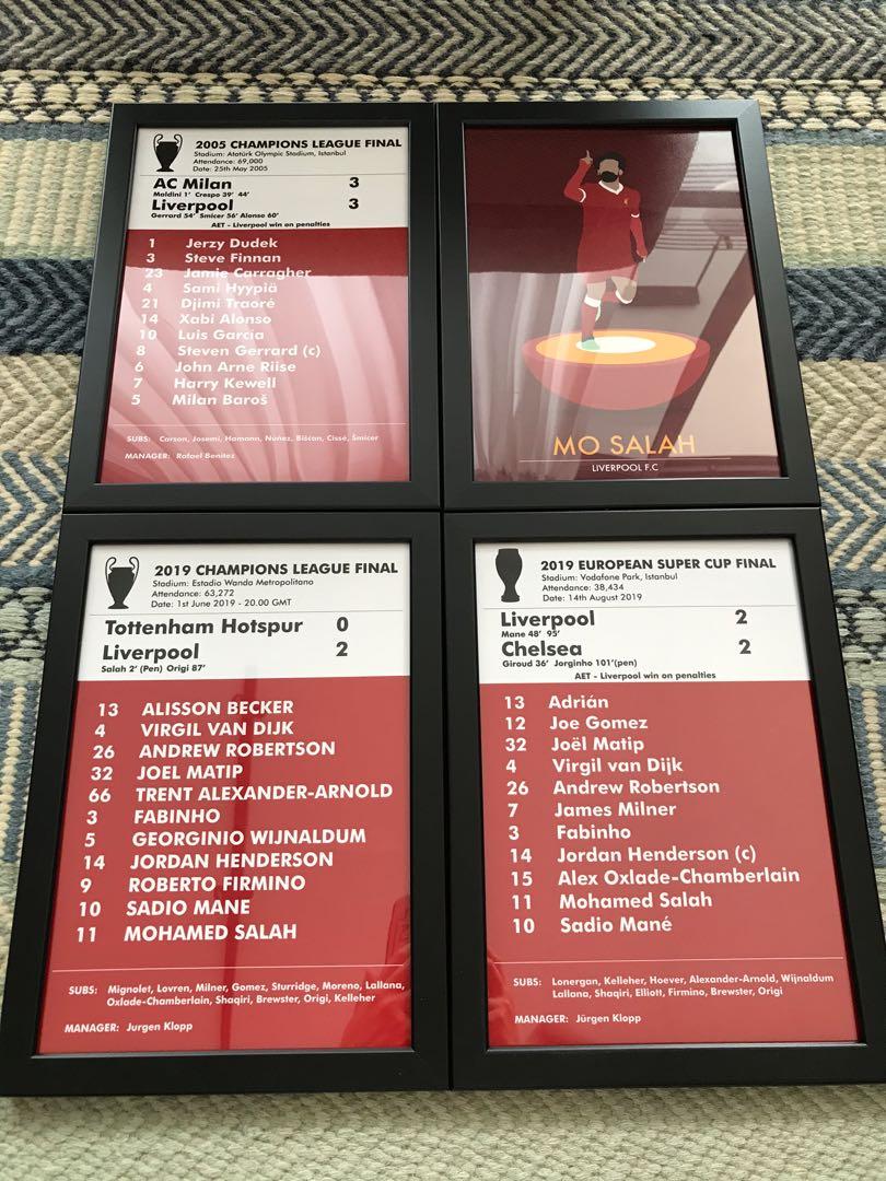Liverpool Commemorative A4 Posters with Frame, Sports Equipment, Other ...