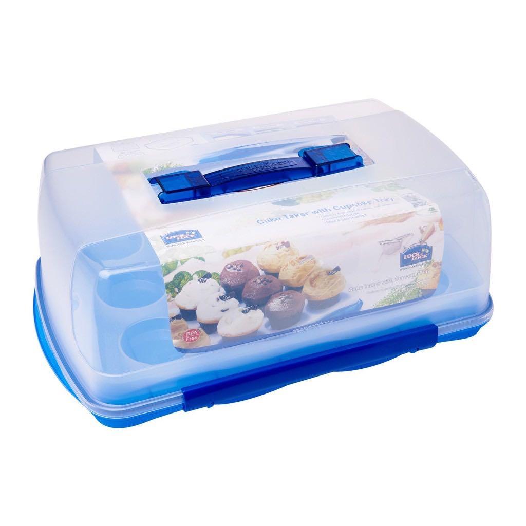 Lock & Lock Cake Storage with Cupcake Tray, Furniture & Home Living ...