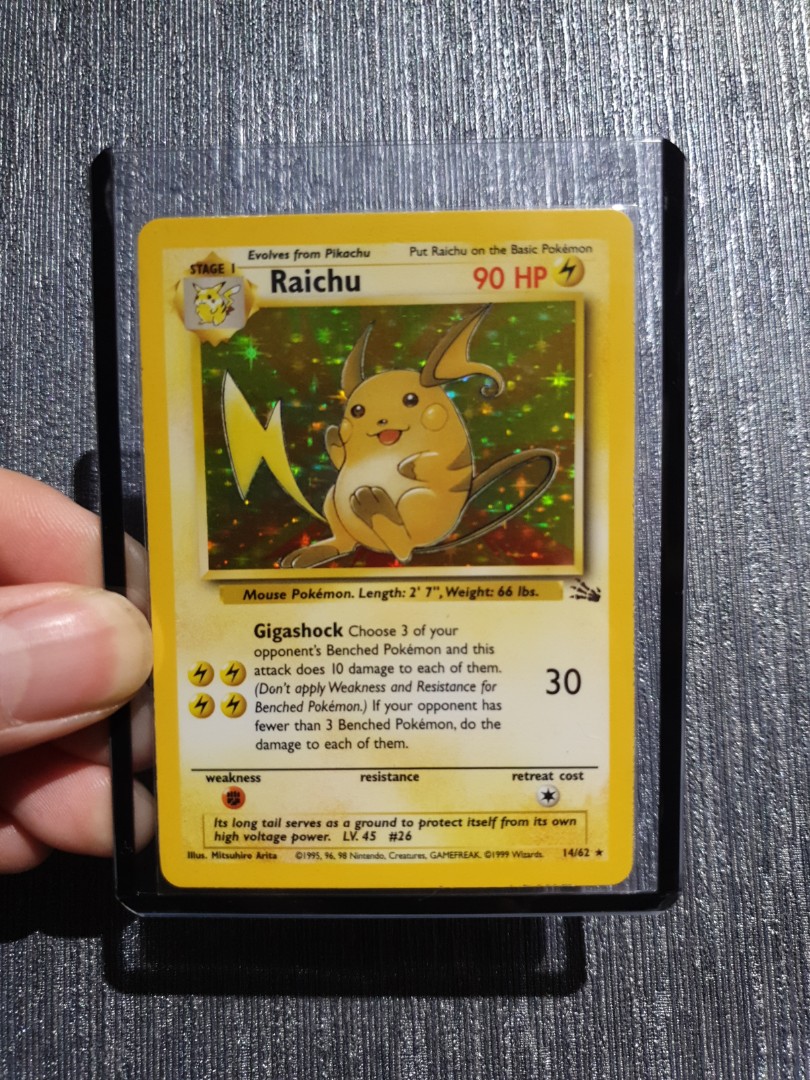 Pokemon TCG Fossil Raichu Holo LP Card, Toys & Games, Board Games ...