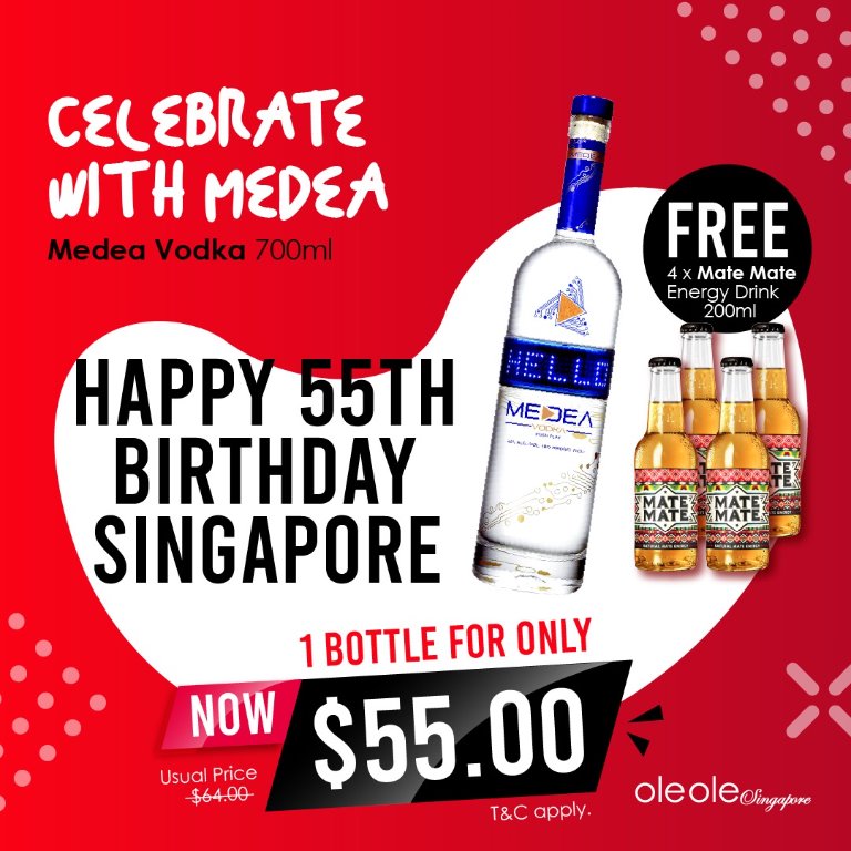SG 55 - Medea Vodka - Mate Mate Bundle *NATIONAL DAY PROMO*, Food ...