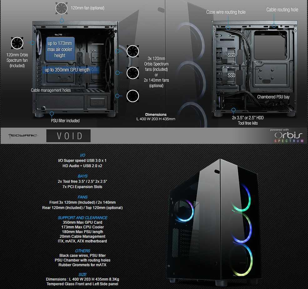 Tecware Void Casing ATX/MATX/ITX CASING, Computers & Tech, Parts ...