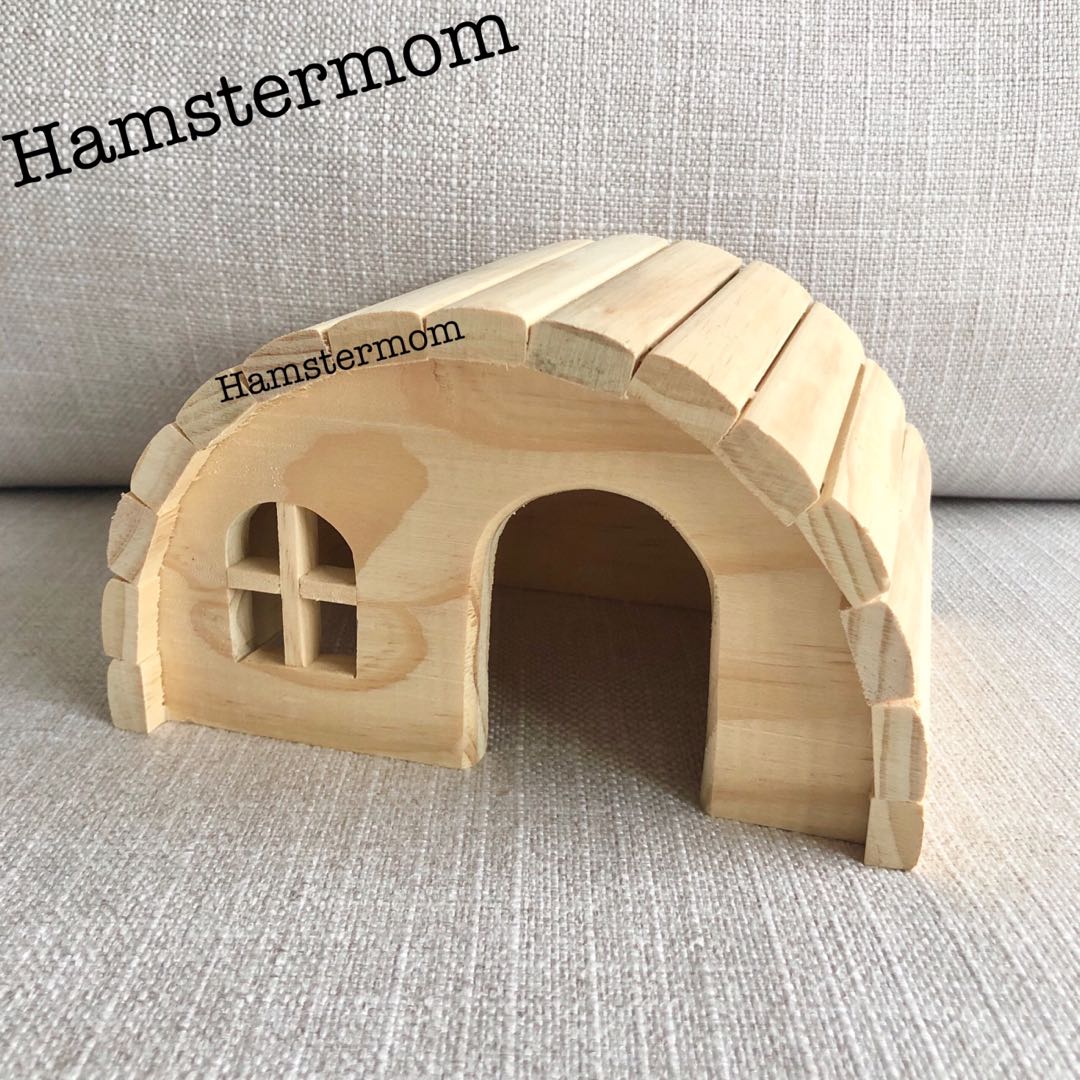 Syrian Hamster Dome Wooden House Hideout, Pet Supplies, For Small ...