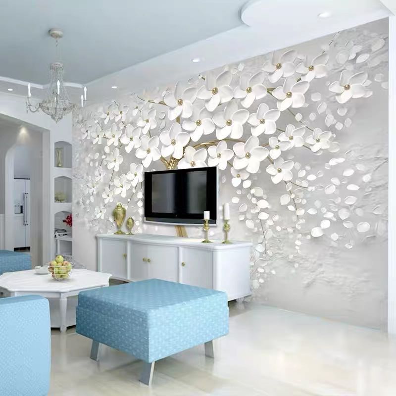 3D Wallpaper Customized mural design flowers plant design, Furniture ...