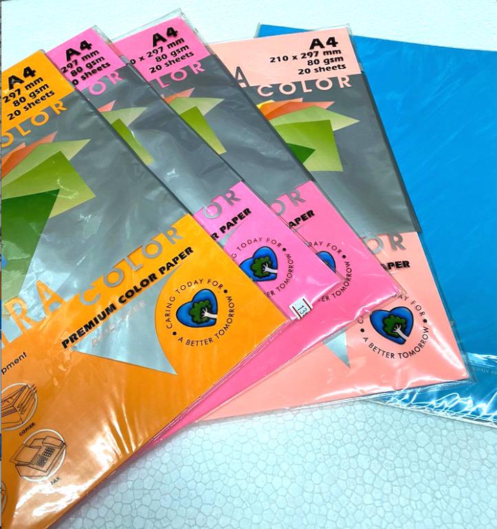 A4 Fluorescent Neon Color Paper, Hobbies & Toys, Stationery & Craft ...