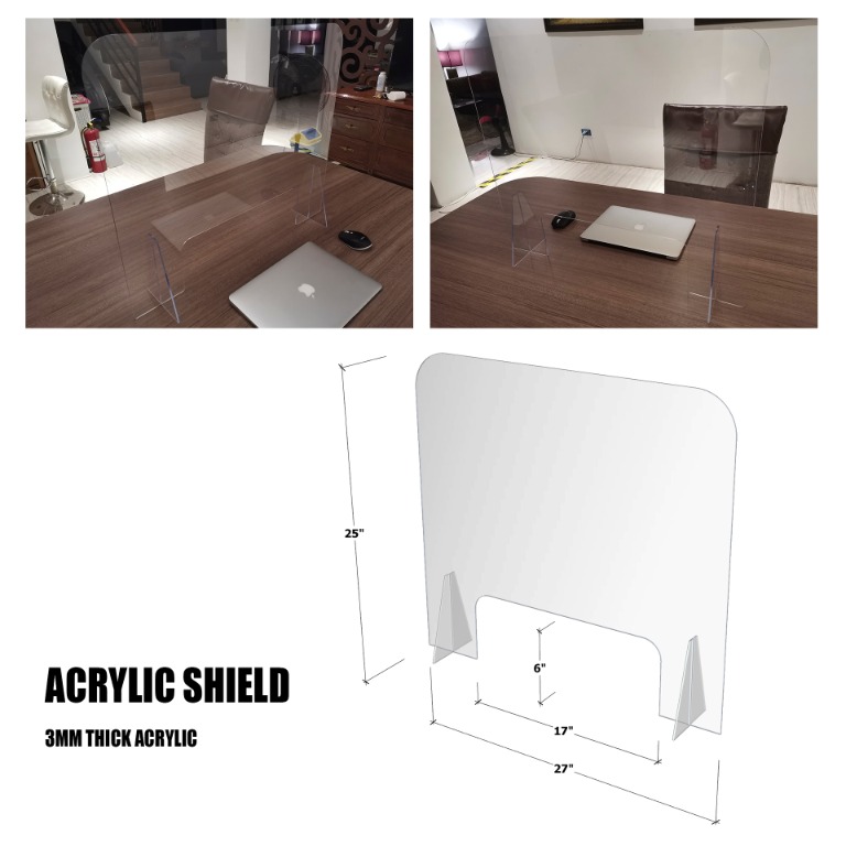 ACRYLIC SNEEZE GUARDS, COUNTER SHIELD.CUSTOM DESK DIVIDERS TABLE TOP ...