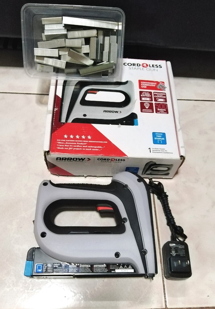 Arrow USA Brand Cordless Rechargeable Staple Stapler Gun Tacker Heavy ...
