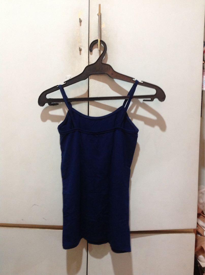 Blue Sando, Women's Fashion, Tops, Sleeveless on Carousell