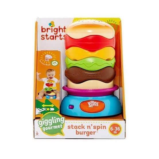 BRIGHT STARTS Stack and Spin Burger, Hobbies & Toys, Toys & Games on ...