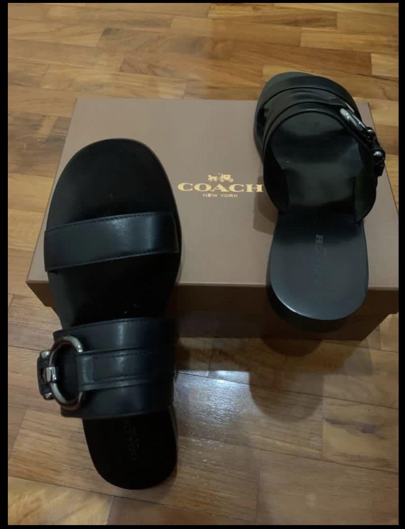 Coach Leather Sandals, Women's Fashion, Footwear, Sandals on Carousell