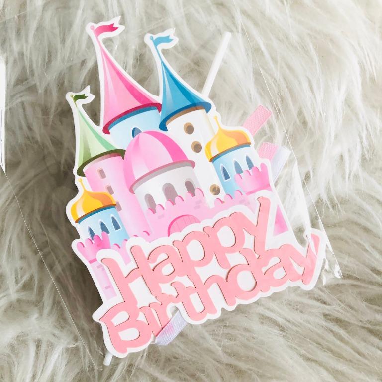 DIY Colorful Princess Castle Birthday Cake Topper | Disney Theme ...