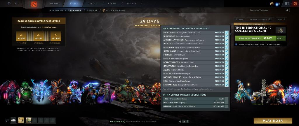 Dota 2 TI10 Collector's Cache, Video Gaming, Gaming Accessories, In ...