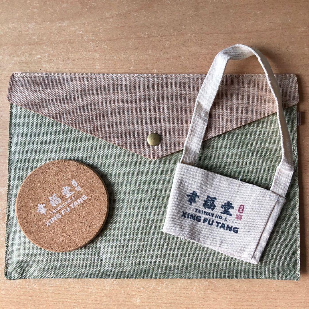 Eco Friendly Xing Fu Tang Bubble Tea Bag, Cork Coaster and Laptop Bag ...