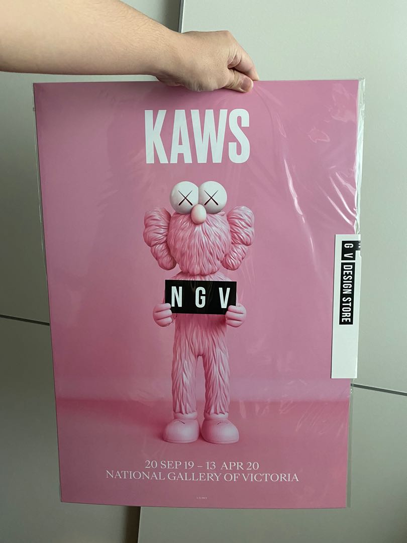 (Instock x4) KAWS x NGV BFF Poster (Pink), 2019, Hobbies & Toys ...