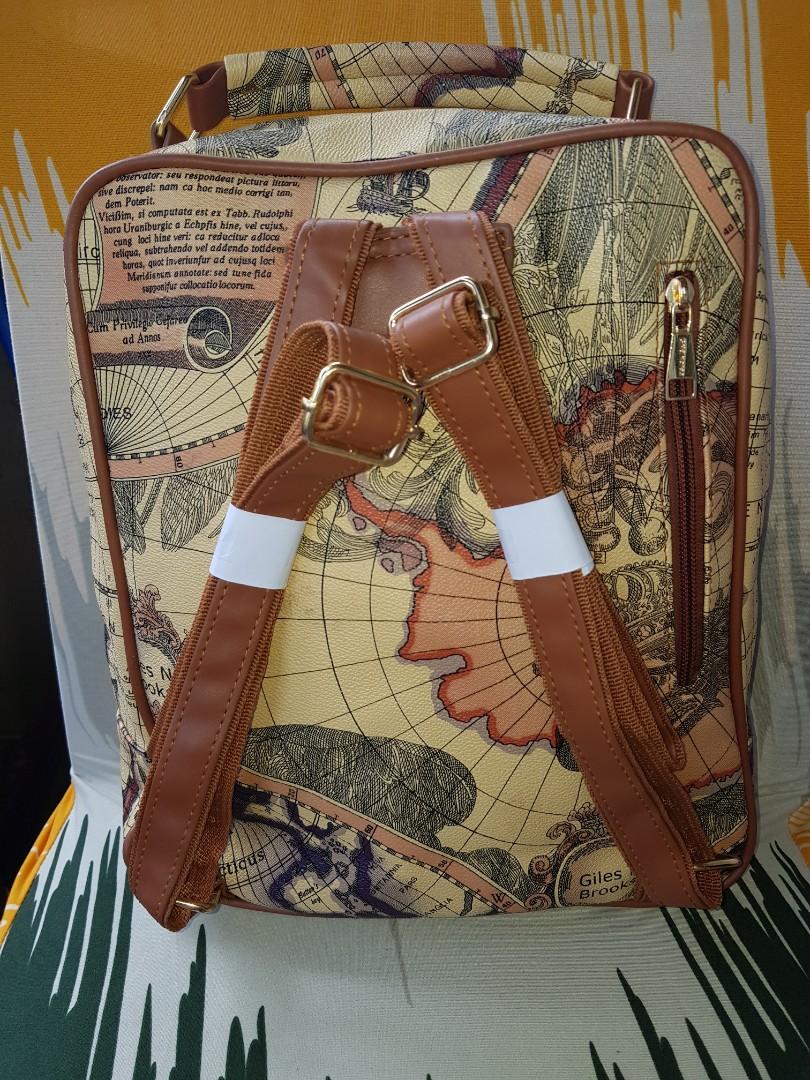 Giles & Brooks Map Backpack, Women's Fashion, Bags & Wallets, Backpacks ...