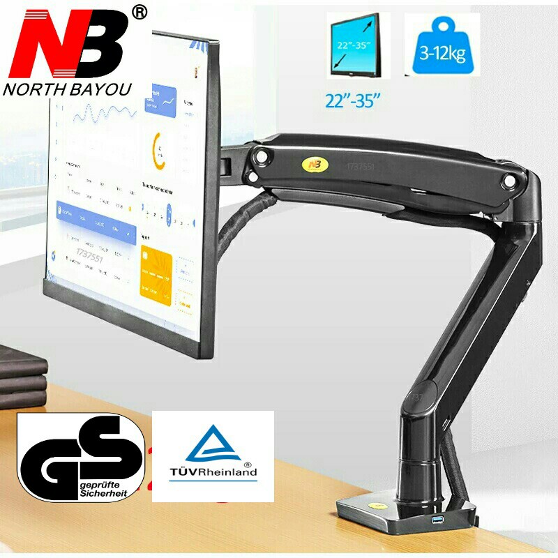 North Bayou NB F100A Gas Spring Arm 22-35 inch Screen Monitor Holder ...