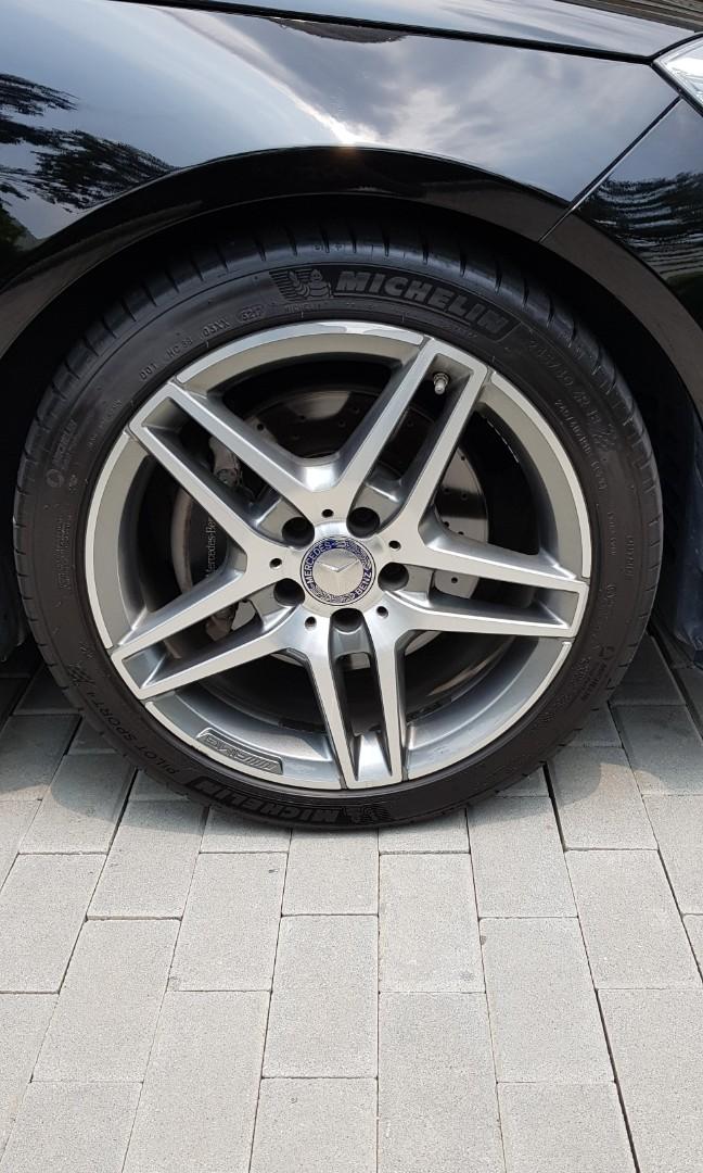 Original 18 inch AMG rims only (staggered), Car Accessories, Tyres ...