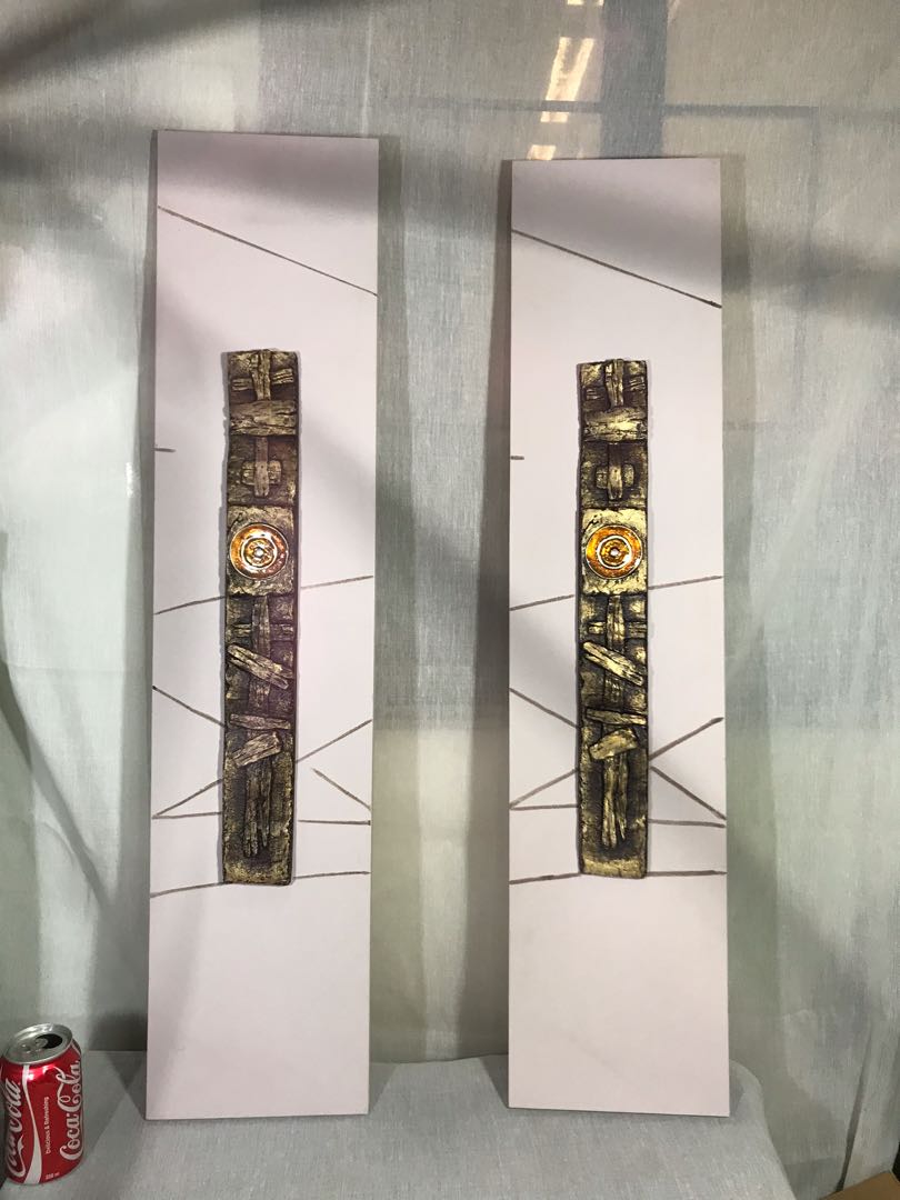 pair of 36 x 8 inches modern wall-hang artwork, Furniture & Home Living ...