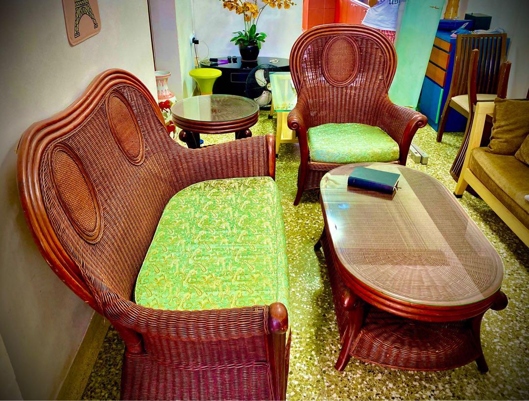 Ratan Sofa Set, Furniture & Home Living, Furniture, Chairs on Carousell
