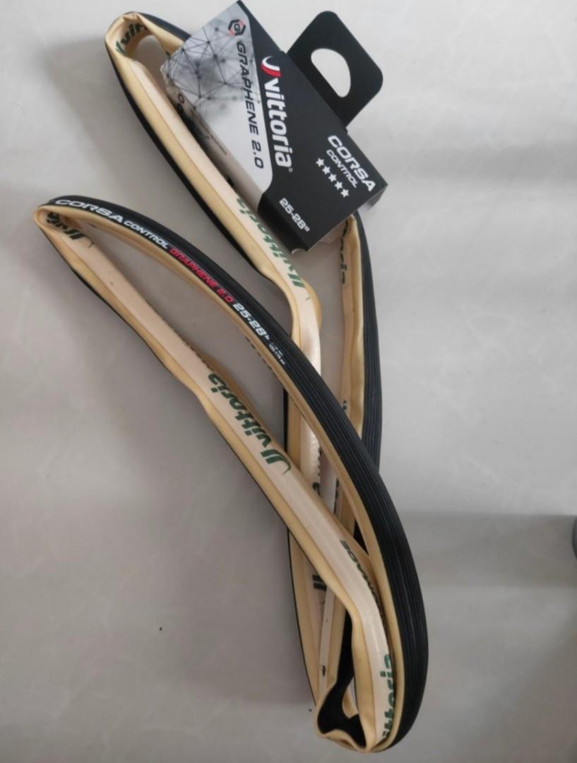 Vittoria Corsa Control Graphene 2.0 Tubular Tyre 25mm (700x25c), Sports Equipment, Bicycles ...