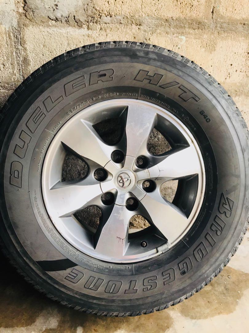 5 pcs 16'' Toyota Fortuner Mags with Tires, Car Parts & Accessories ...