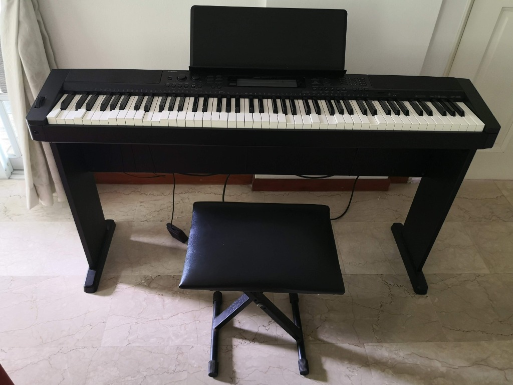 Casio CDP-200R Keyboard with CS-43P stand + stool + custom-made dust ...